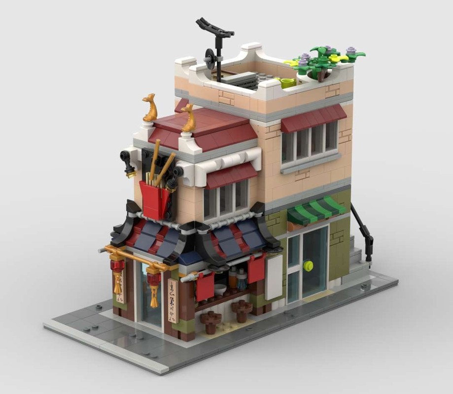 LEGO MOC Downtown Noodle Shop Rework by AkimDrml | Rebrickable - Build ...