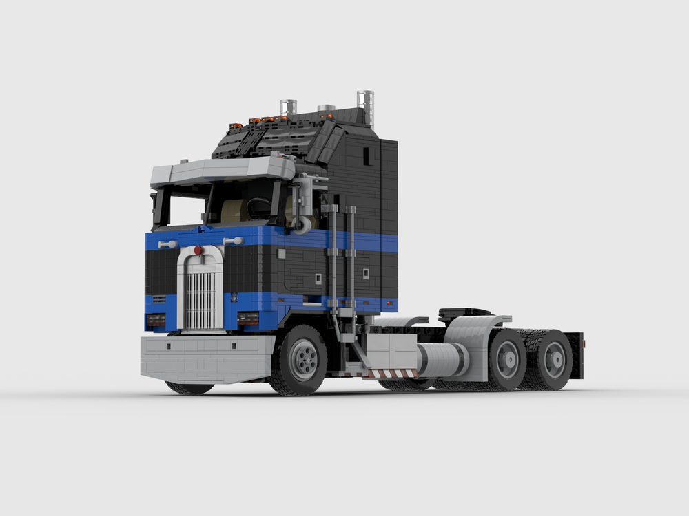 LEGO MOC Kenworth K100 6X4 semi truck(tractor)black by LingKong ...