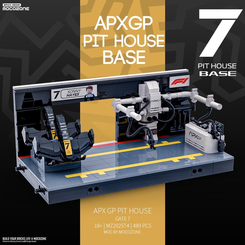 LEGO MOC APX GP F1 Pit House Show Base GATE No.7 by mocozone | Rebrickable - Build with LEGO