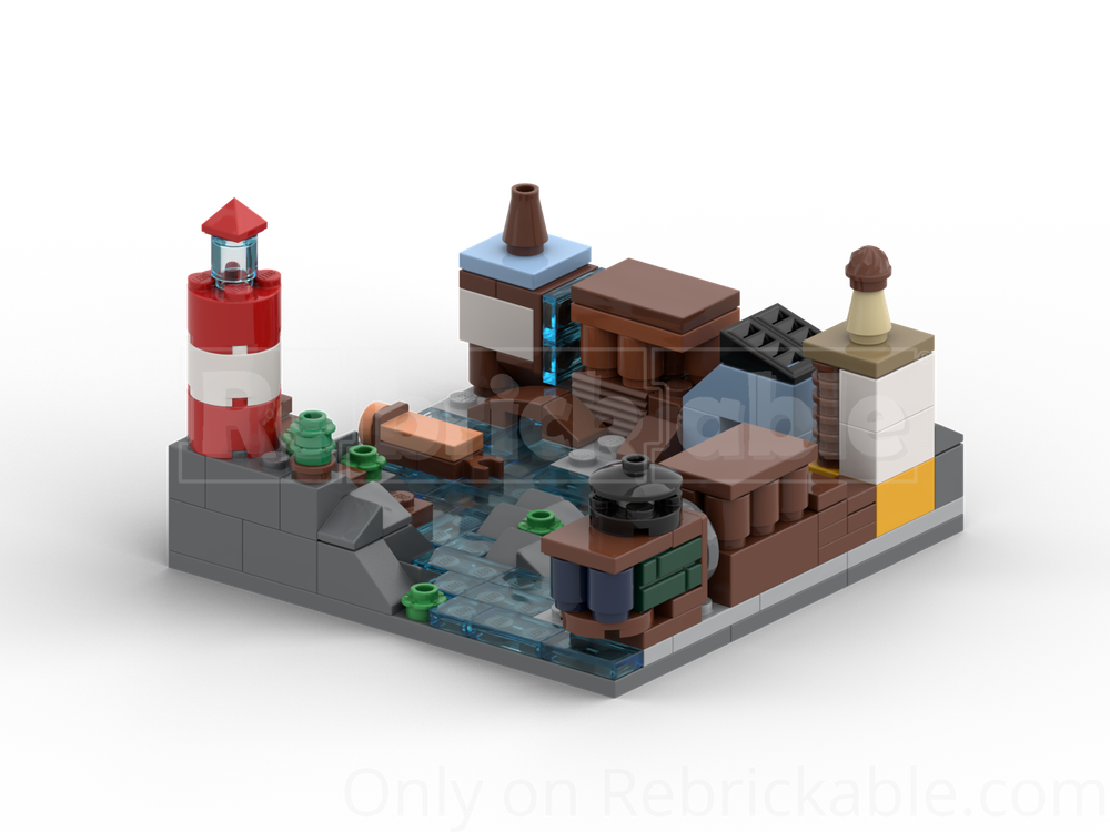 LEGO MOC Asian Style Harbor Village Diorama by LK-Bricks | Rebrickable ...