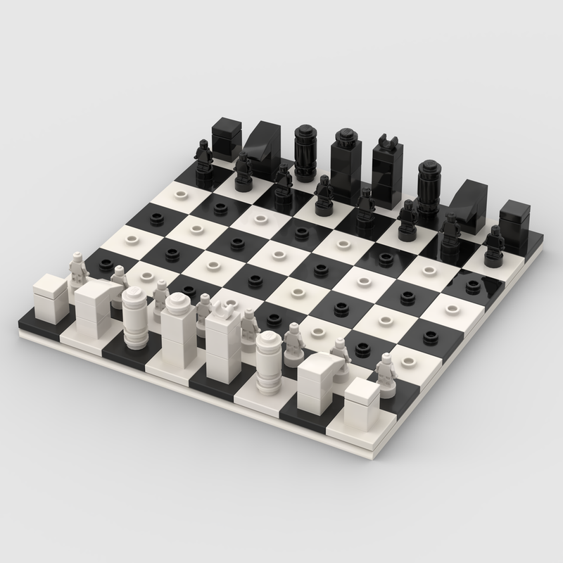 LEGO MOC Chess set 16x16 with Minifig Statues as pawns by Legolution ...