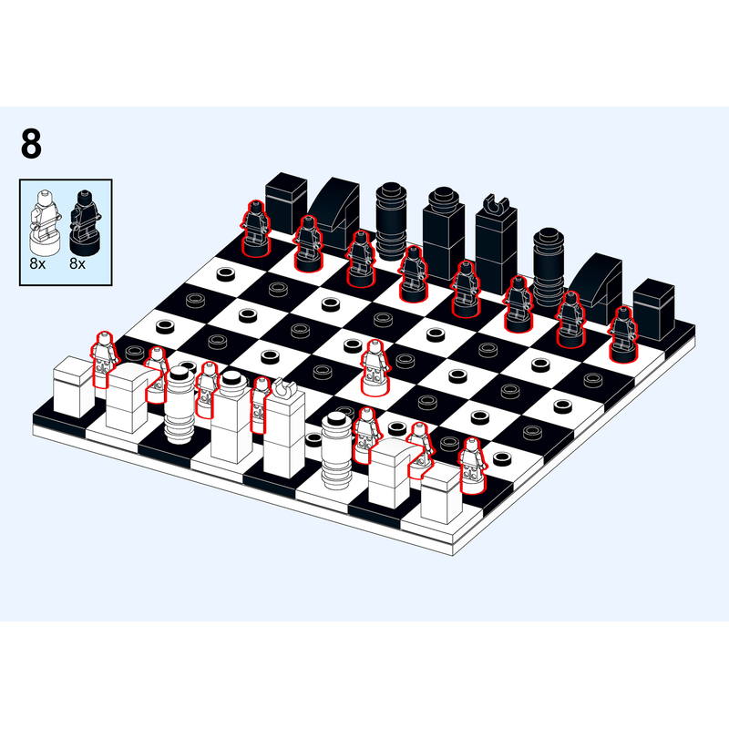 LEGO MOC Chess set 16x16 with Minifig Statues as pawns by Legolution ...