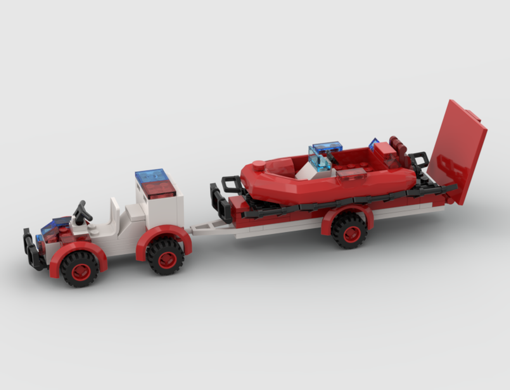 LEGO MOC Rescue ATV with Boat and Trailer by StudSnapper | Rebrickable ...