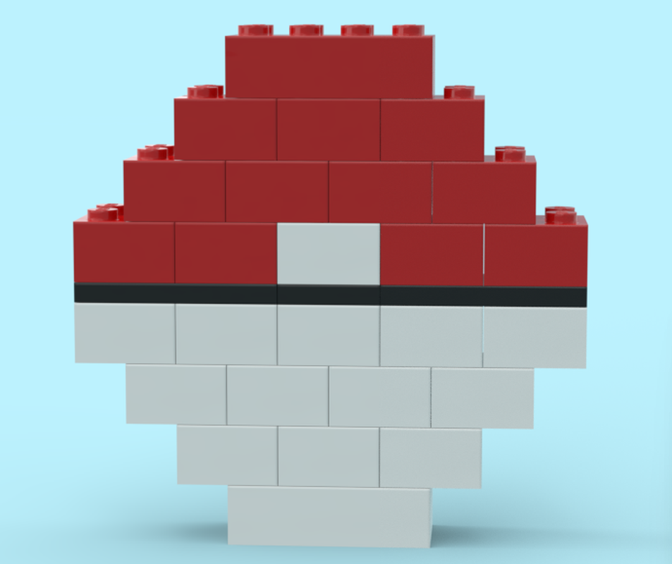 LEGO MOC Flat Pokeball by TheSpecial | Rebrickable - Build with LEGO