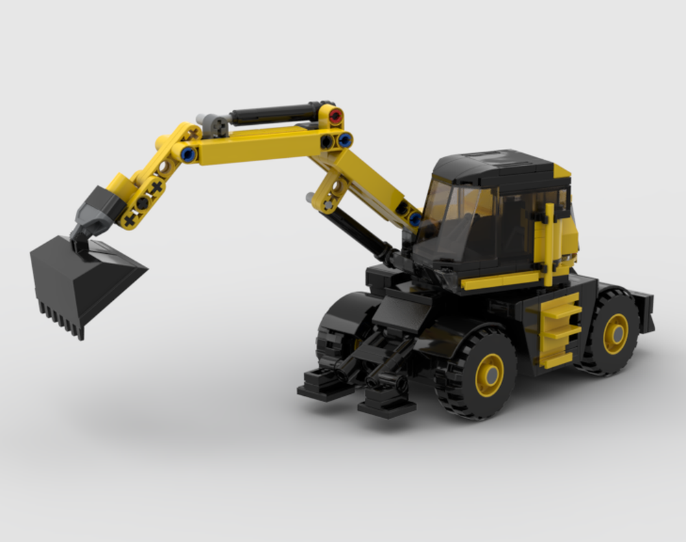 LEGO MOC-232142 Wheeled Excavator by UpNorthBuilds343 | Rebrickable ...