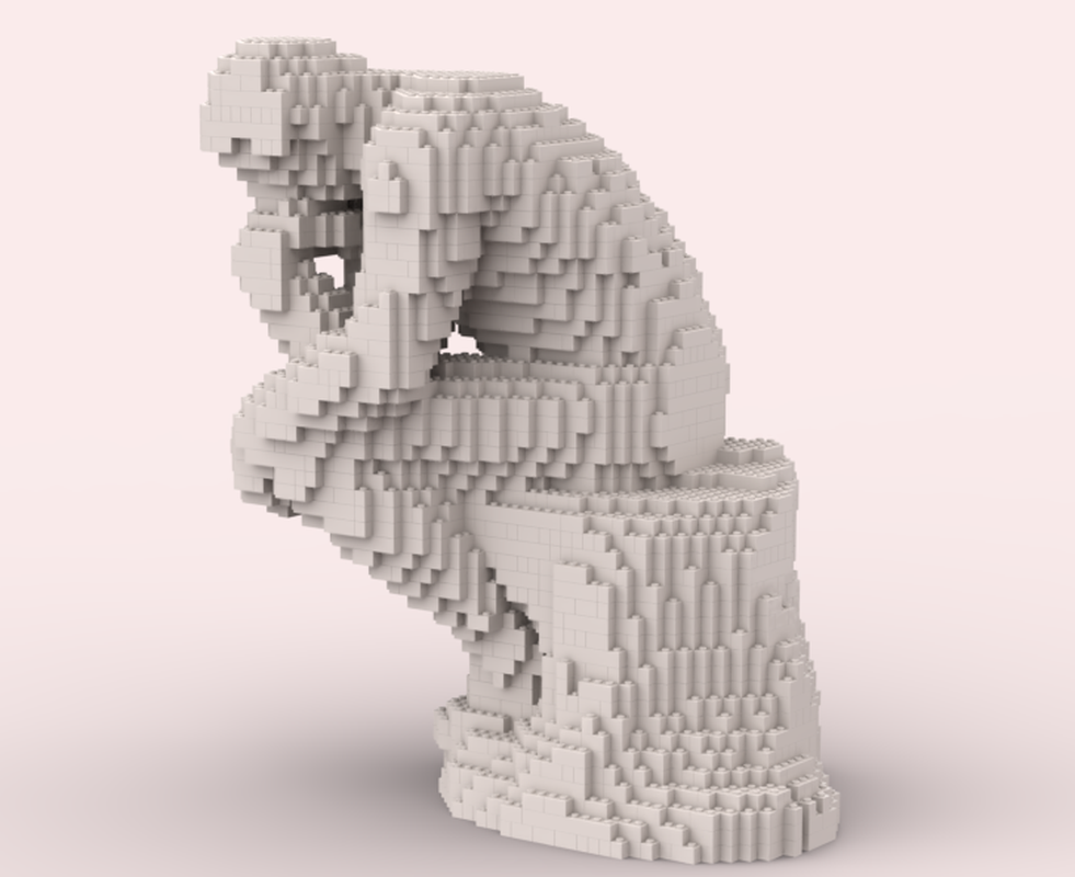 LEGO MOC sculpture thinker rodin by blackmaster | Rebrickable - Build ...