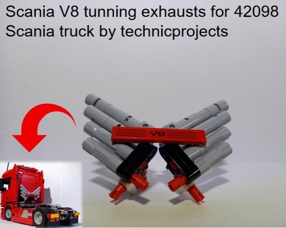 LEGO MOC Scania V8 tunning exhausts for 42098 Scania truck by ...