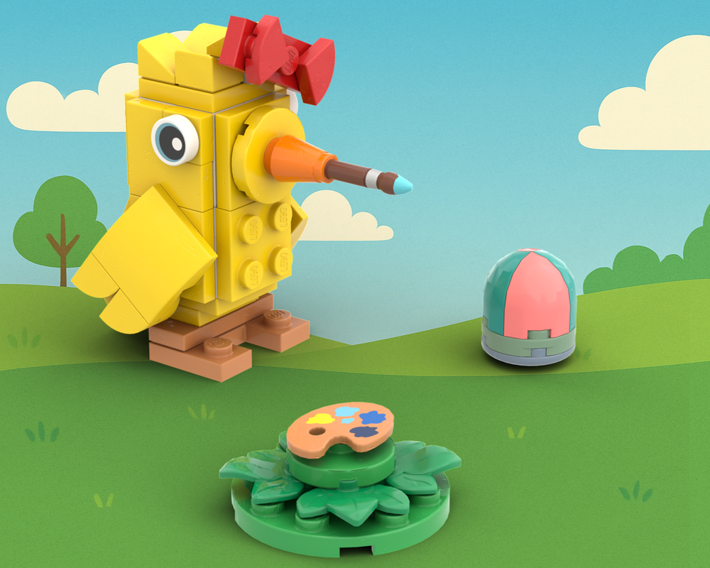 LEGO MOC Easter egg painting chick by Stud.ious | Rebrickable - Build ...