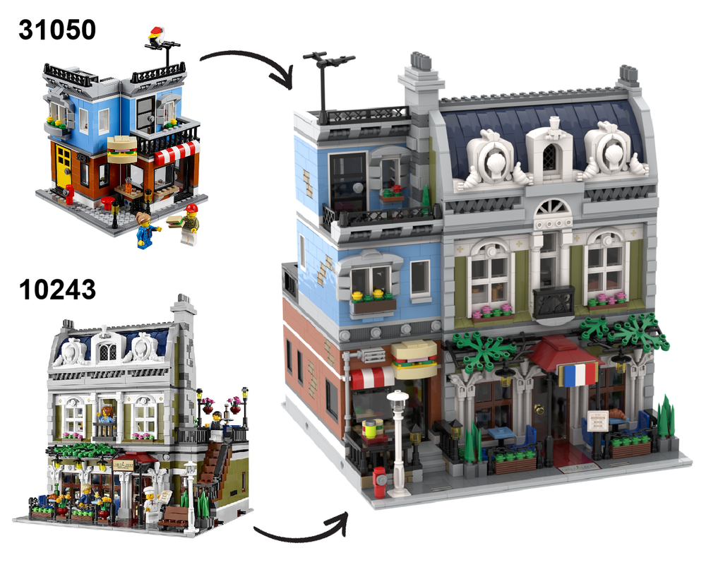 LEGO MOC Parisian Deli-Restaurant by Briquoleur | Rebrickable - Build ...