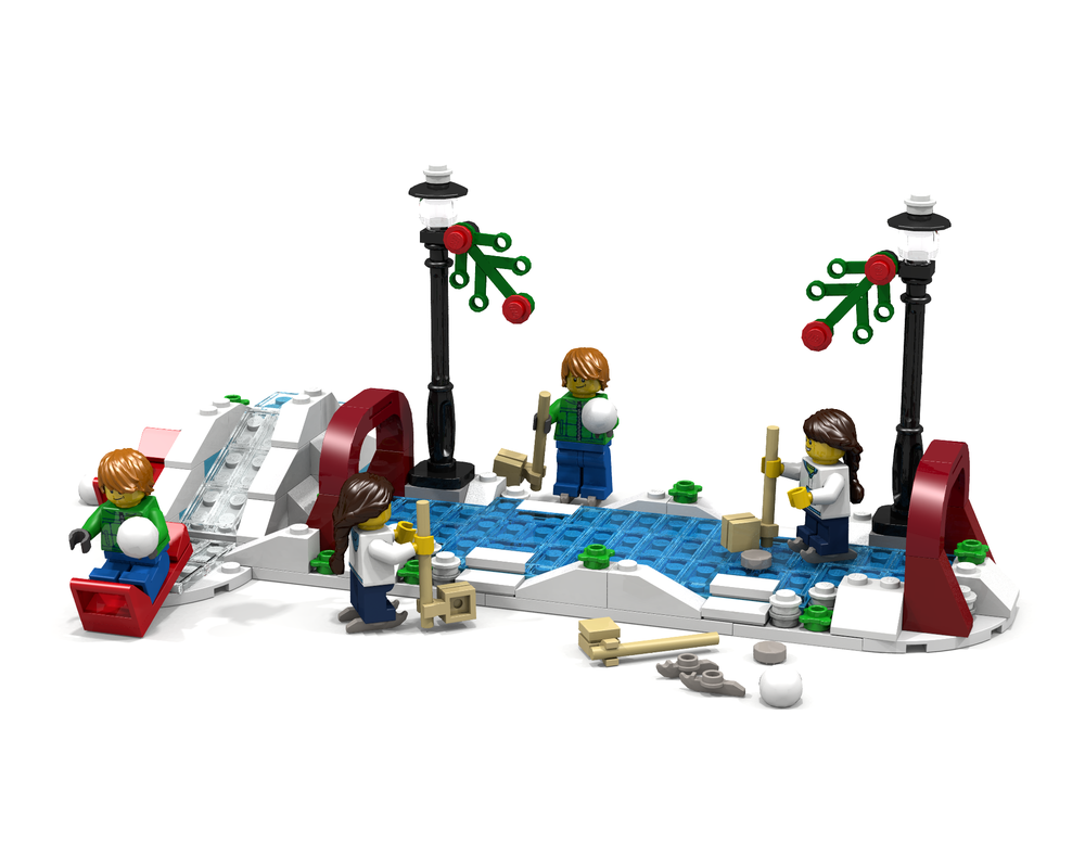 LEGO MOC Larger Winter Skating Scene by rustywd | Rebrickable - Build ...