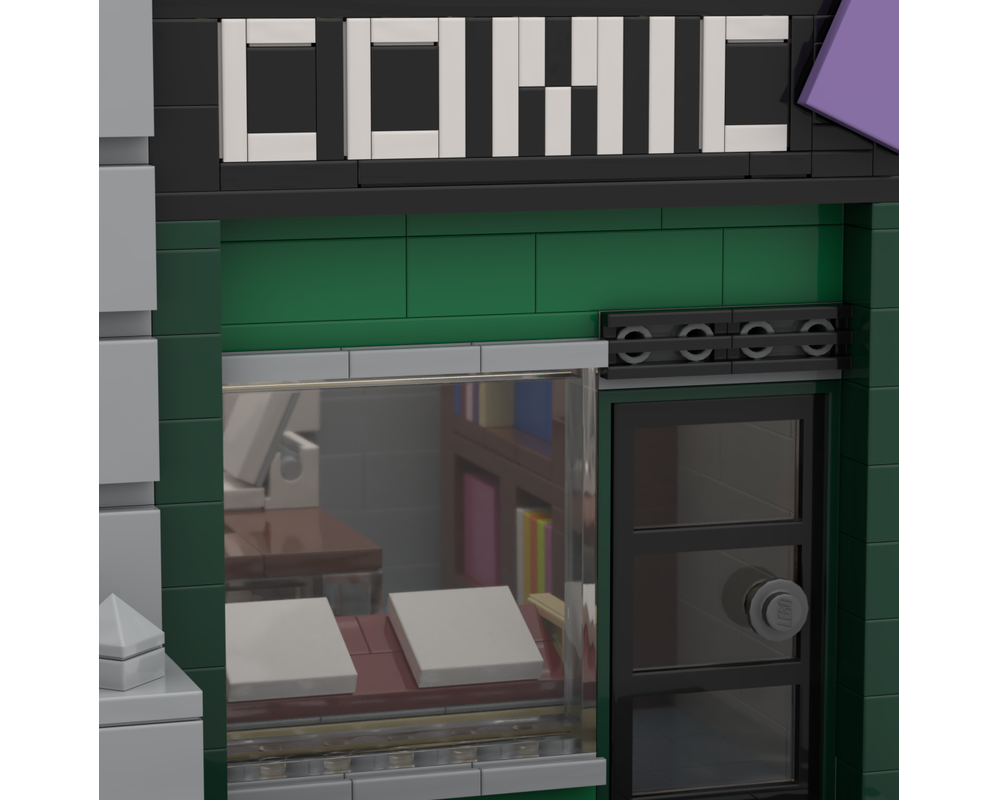 LEGO MOC Town House with Android Dungeon Comic Shop - Modular Building ...