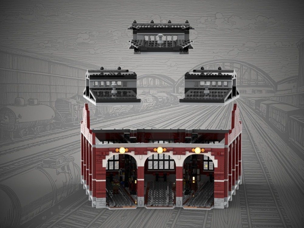 LEGO MOC-232697 Roundhouse by Mikey_Brickalloti | Rebrickable - Build ...