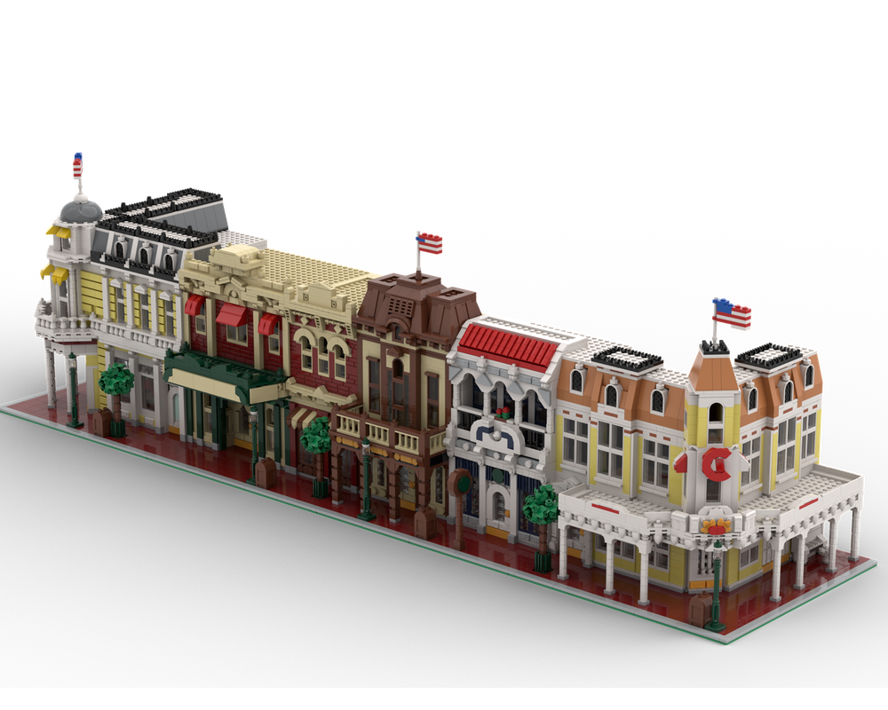 Lego Moc 232824 Block Three Deluxe Main Street Usa Bundle By
