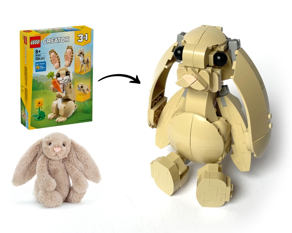 LEGO MOC Bashful Bunny Jellycat Creator 3-in-1 Cute Bunny 31162 Alt ...