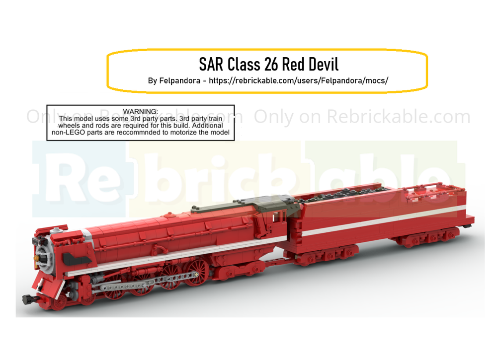LEGO MOC-232901 SAR Class 26 by Felpandora | Rebrickable - Build with LEGO