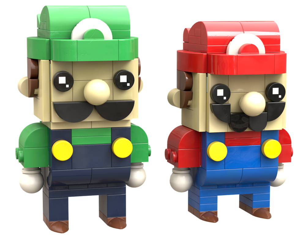 LEGO MOC Brickhead style Mario and Luigi. by tacotaco64™️ | Rebrickable ...