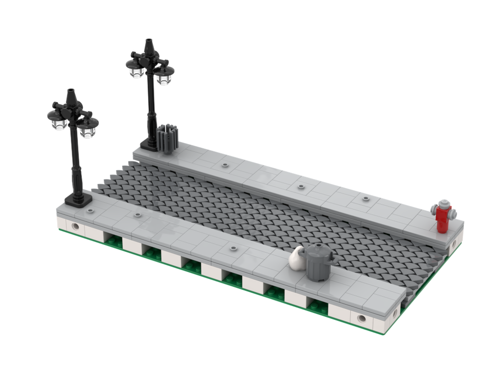 LEGO MOC Cobblestone road module for modular city - MILS plate by ...