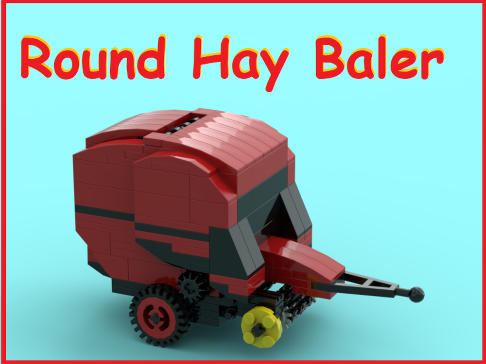 LEGO MOC Red round hay baler for a LEGO minifig scale farm by medleyj ...