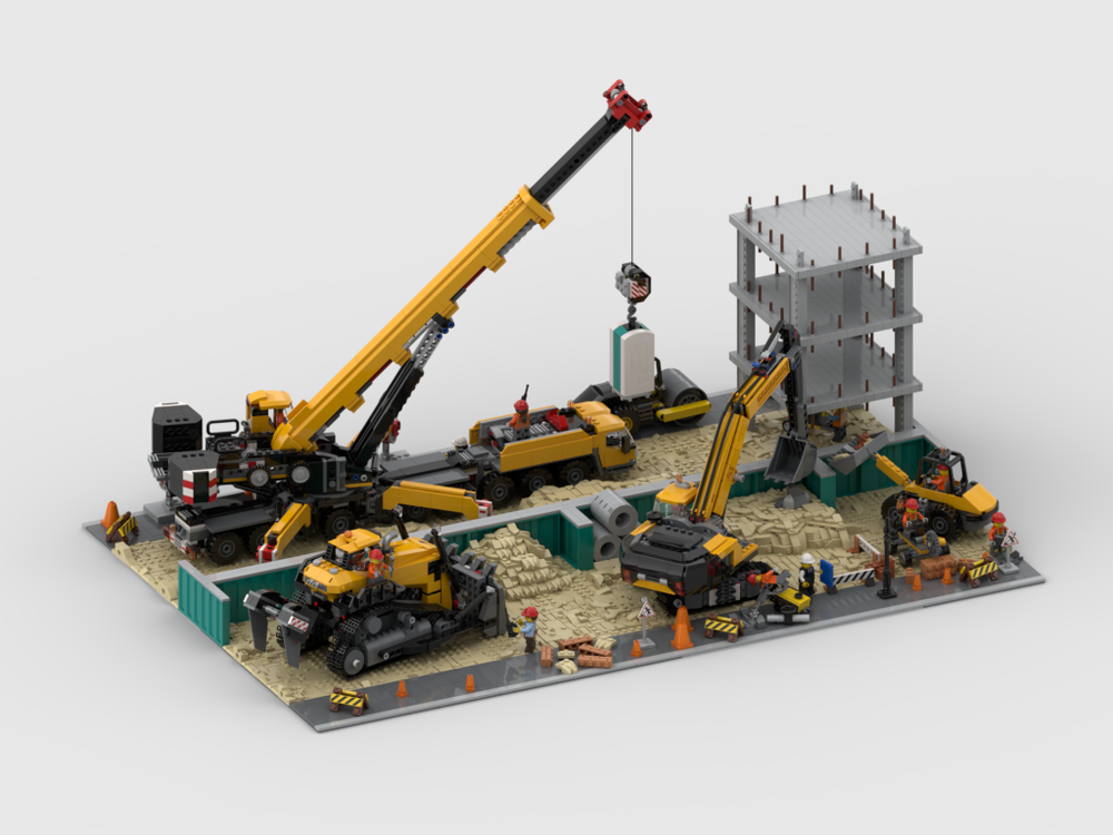 LEGO MOC Modular Construction Site Display for sets 60420 + 60466 ...