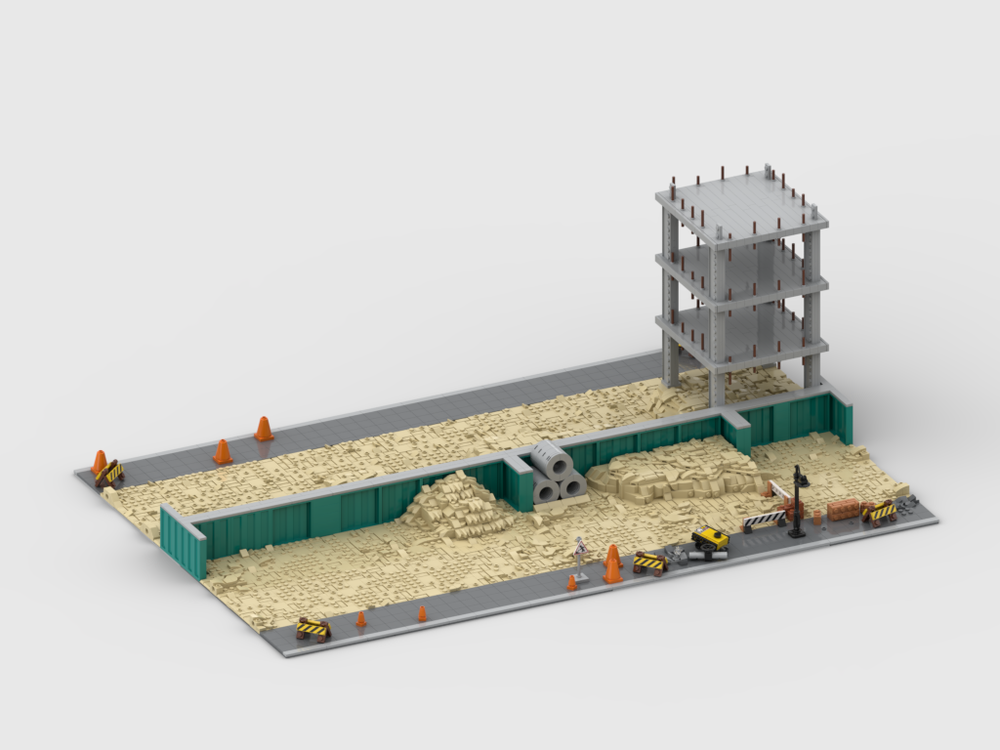 LEGO MOC Modular Construction Site Display for sets 60420 + 60466 ...