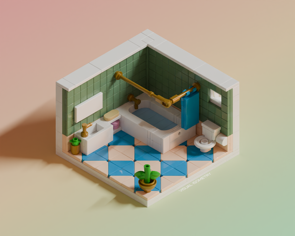 LEGO MOC Bathroom by visualisometry | Rebrickable - Build with LEGO