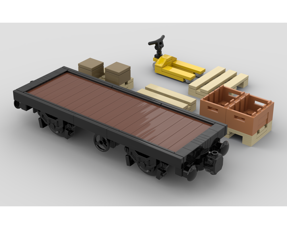 LEGO MOC Simple flat bed train car with brakes by josszo | Rebrickable ...