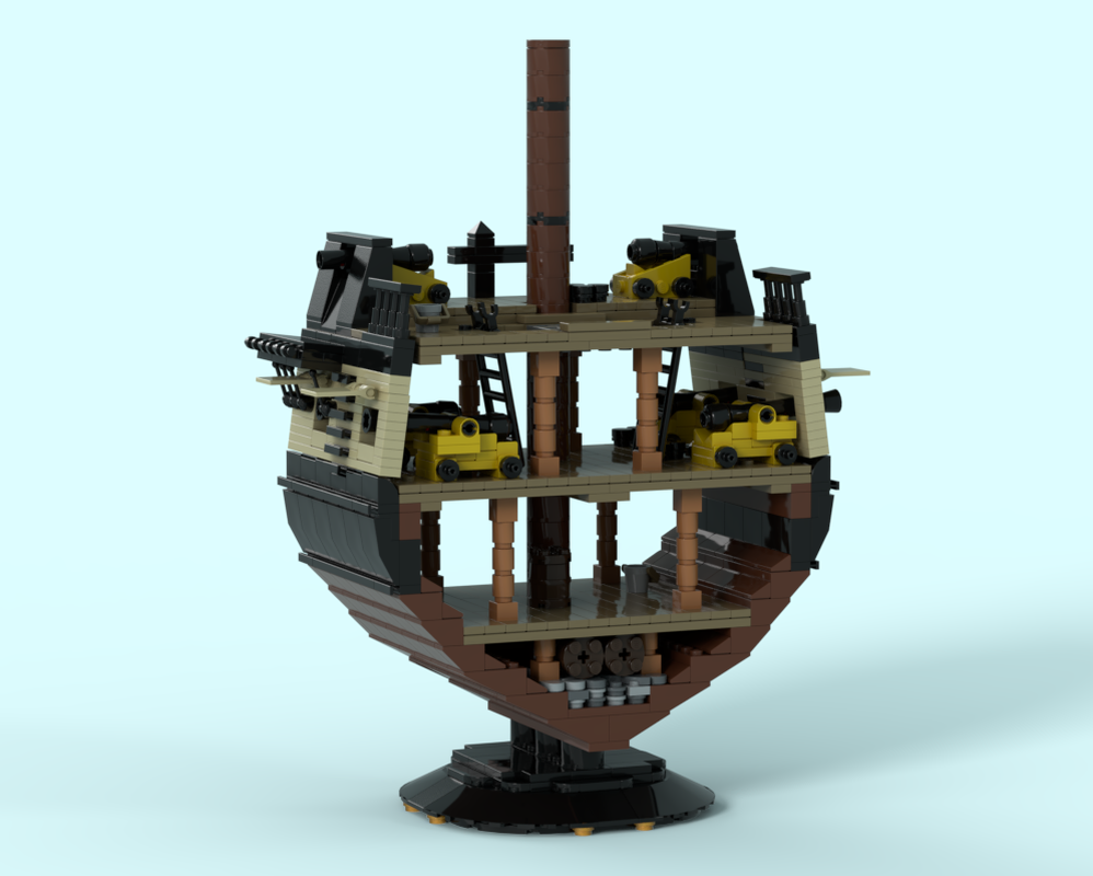LEGO MOC-234323 18th Century Napoleonic Frigate cross-section display ...