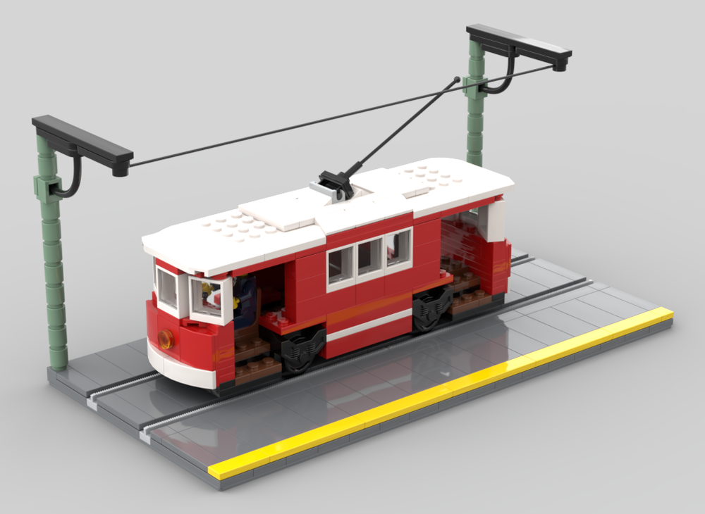 LEGO MOC classic red trolley by legotrainguy13 | Rebrickable - Build ...