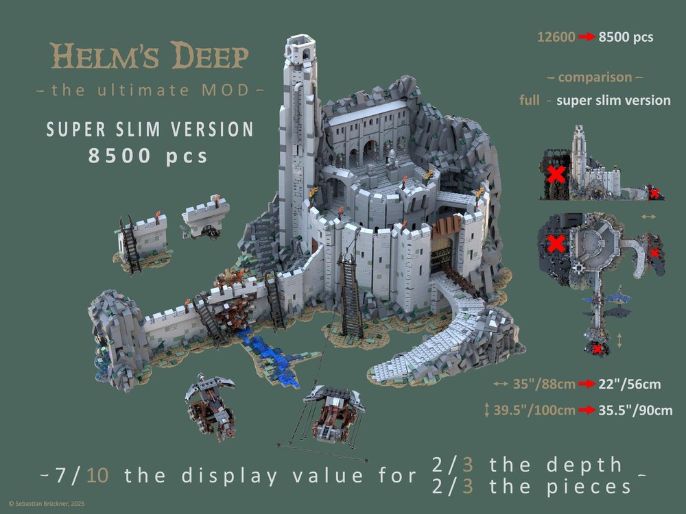LEGO MOC Helm's Deep - the ultimate MOD - SUPER SLIM version - only ...