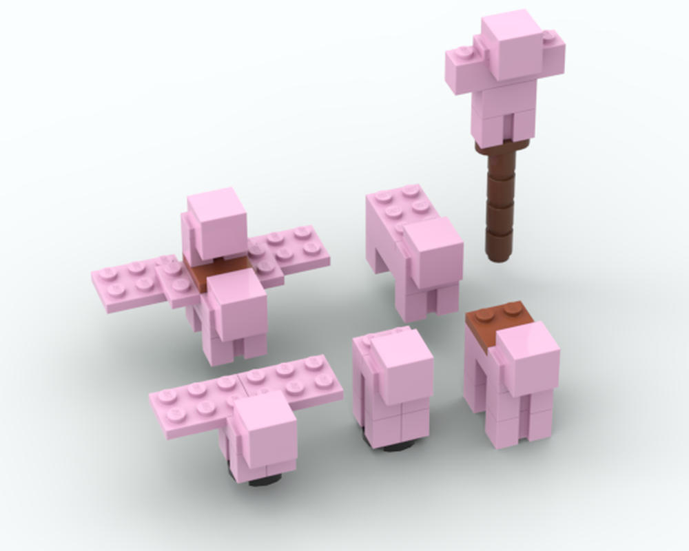 LEGO MOC when pigs fly (scarecrow, very big pig, flying pig with rider ...
