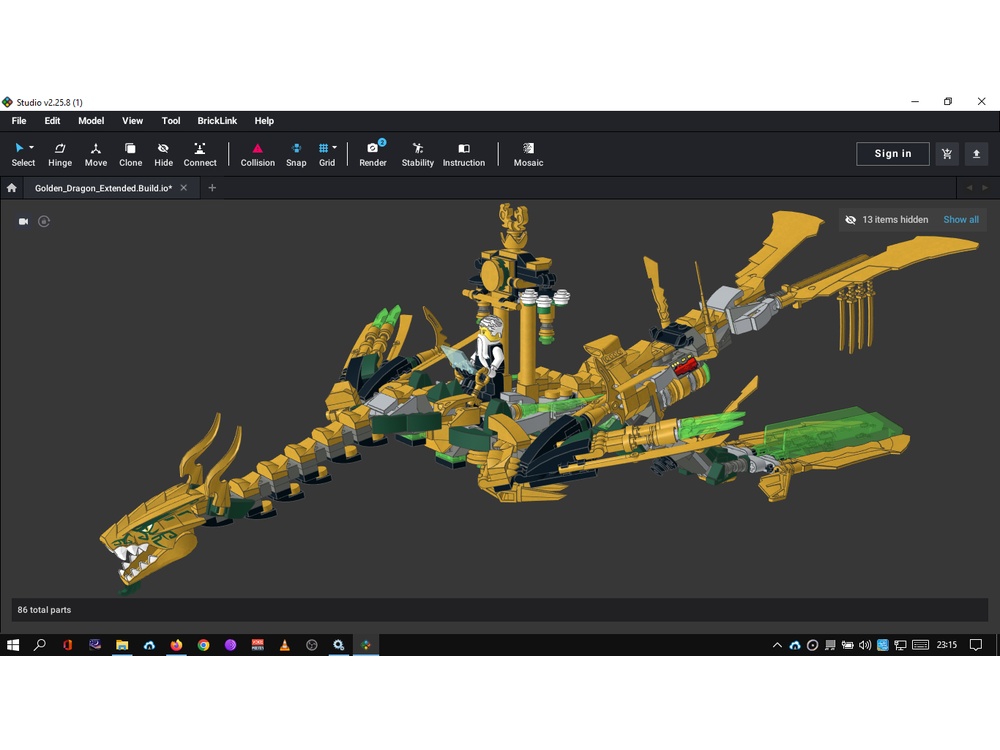 LEGO MOC Master Wu's Mechanical Golden Dragon (70666) MOC Project ...