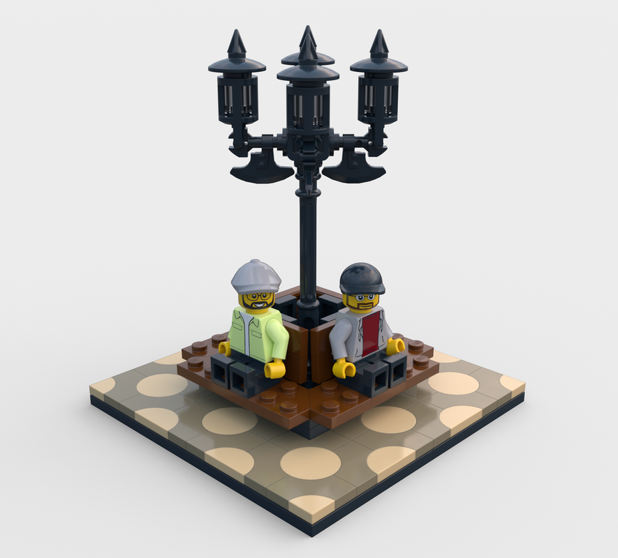 LEGO MOC Streetlight with Park Bench by BrickHappens | Rebrickable ...