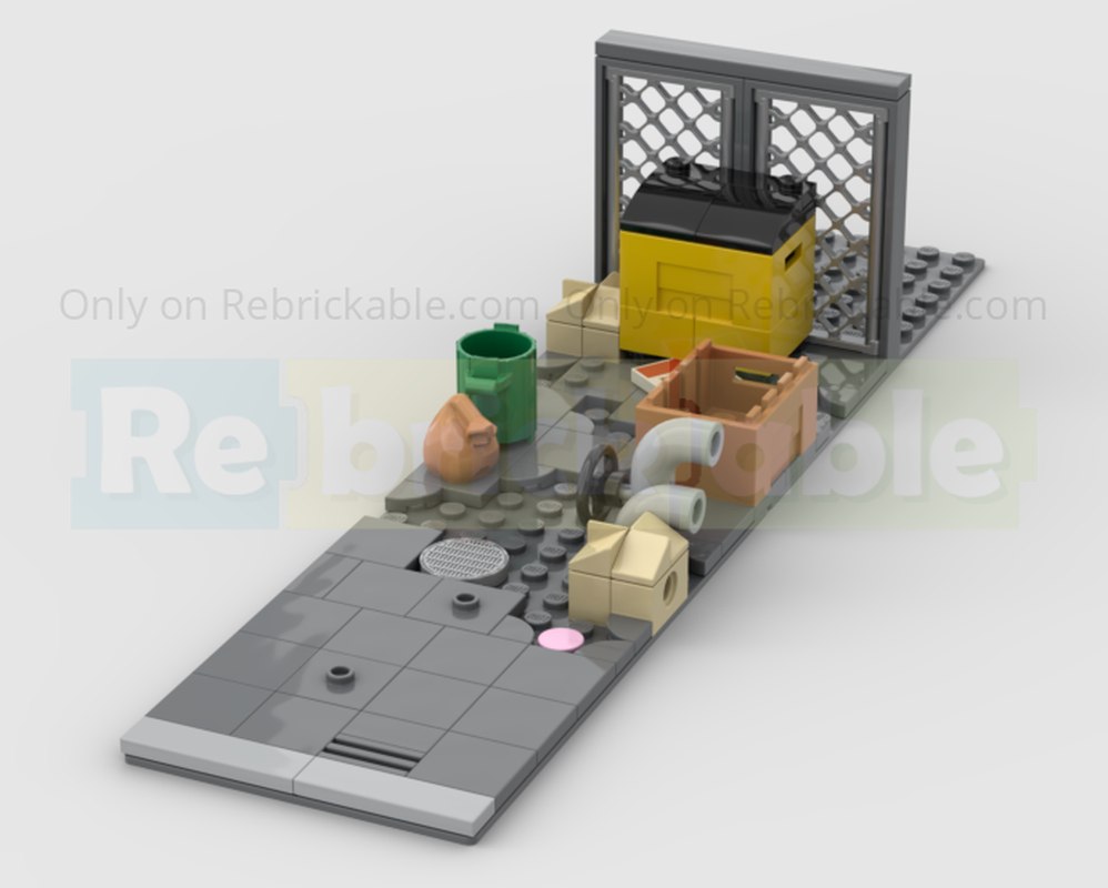 LEGO MOC Modular City Back Alley by WagglyWalnut | Rebrickable - Build ...