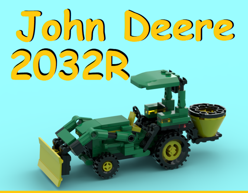 LEGO MOC John Deere 2032R Tractor with snow removal blade and salt spreader by medleyj ...