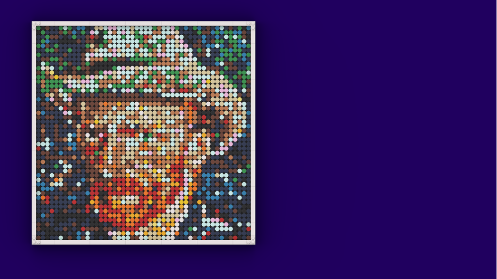 LEGO MOC Vincent van Gogh Self Portrait with Hat Mosaic Art by ...
