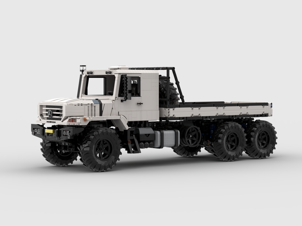 LEGO MOC-236170 Mercedes benz trucks zetros 6x6 white by LingKong ...