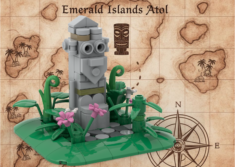 LEGO MOC Tiki - Idole statue, cobblestones & plants / Vignette #6 🎁 ...