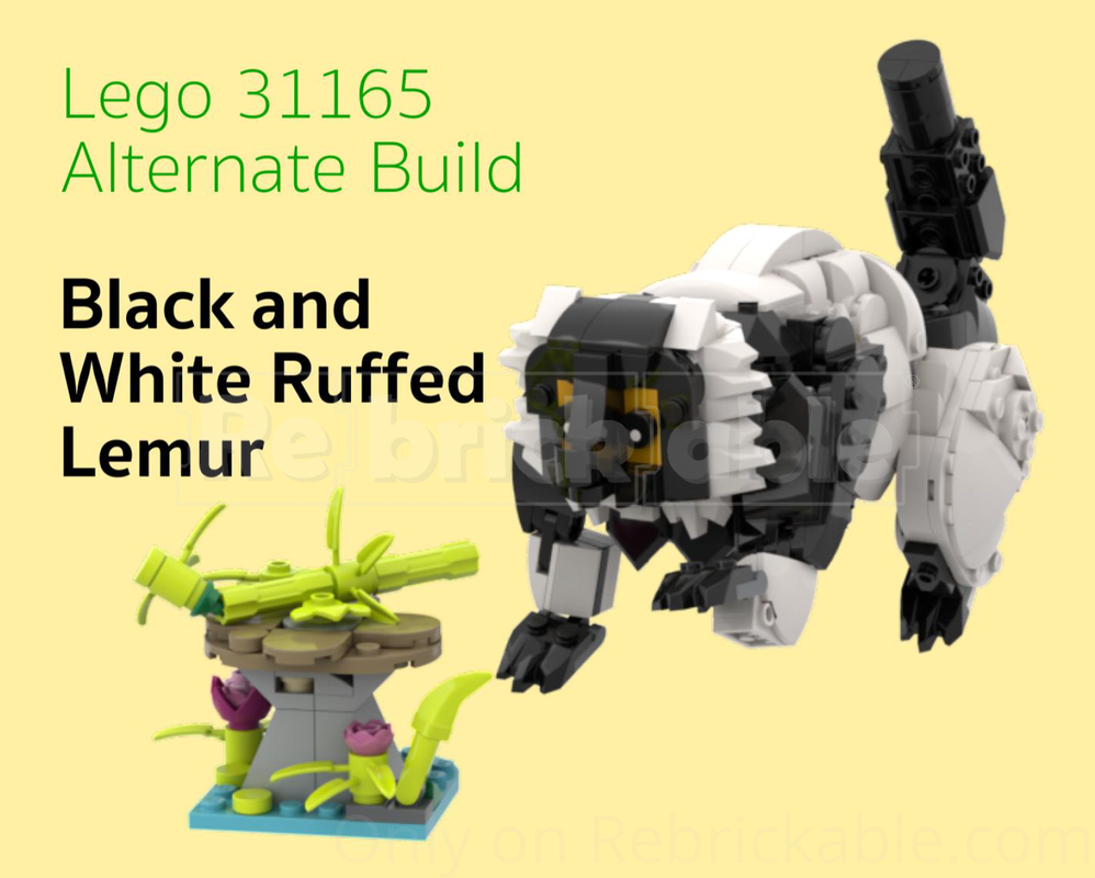 LEGO MOC-237012 31165 Black and White Ruffed Lemur by zengogobrick ...