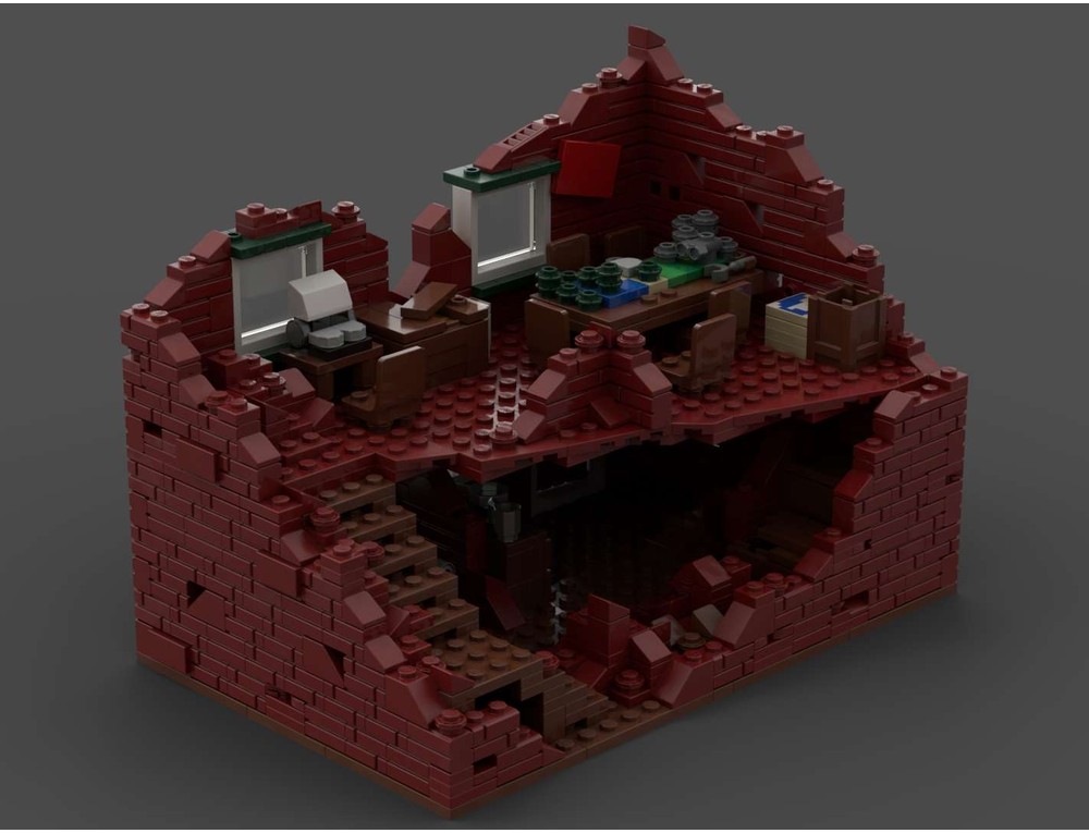 LEGO MOC Red WW2 Building Ruins by CloneFlame102 | Rebrickable - Build ...