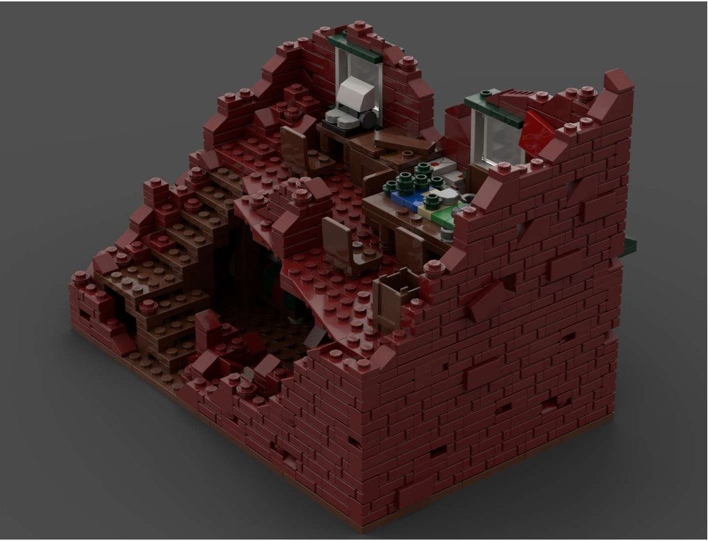 LEGO MOC Red WW2 Building Ruins by CloneFlame102 | Rebrickable - Build ...
