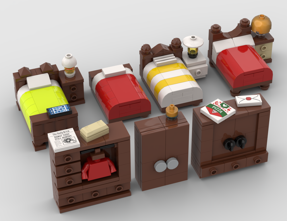 LEGO MOC-237396 Bedroom Furniture by myBrickArt | Rebrickable - Build ...