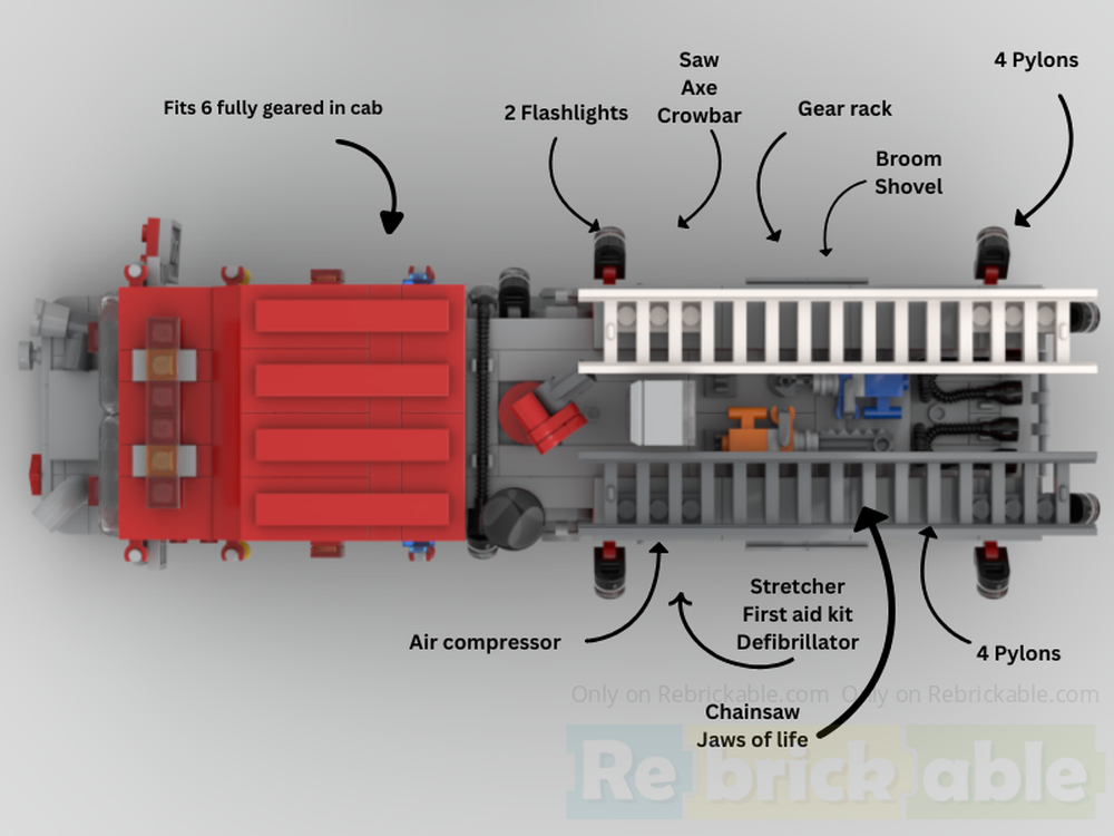 LEGO MOC Fire Pumper Truck by HMMWVmocs | Rebrickable - Build with LEGO