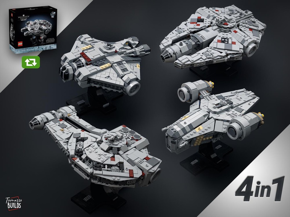 LEGO MOC-238039 75375 Alternate 4 in 1 Bundle: Outrider + Razor Crest ...