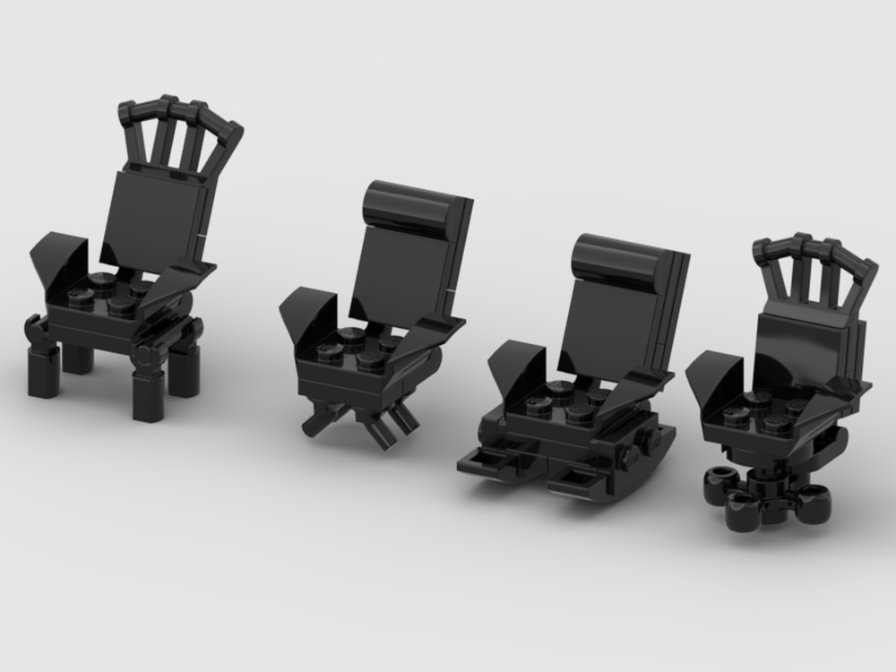 LEGO MOC 4 Mudguard Chairs by JessAndFamily | Rebrickable - Build with LEGO