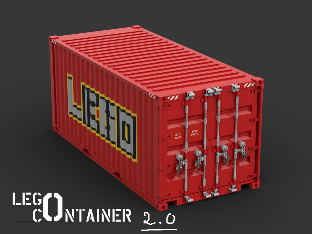 LEGO MOC 20 FEET SHIPPING CONTAINER - XXL scale with functional locking ...