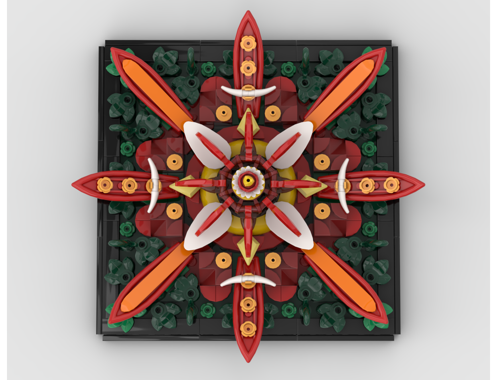 LEGO MOC Mandala - Flower - Red by KingGror | Rebrickable - Build with LEGO