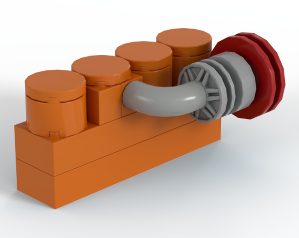 LEGO MOC 1:14 inline 4 single turbo by BrickDynamics | Rebrickable ...