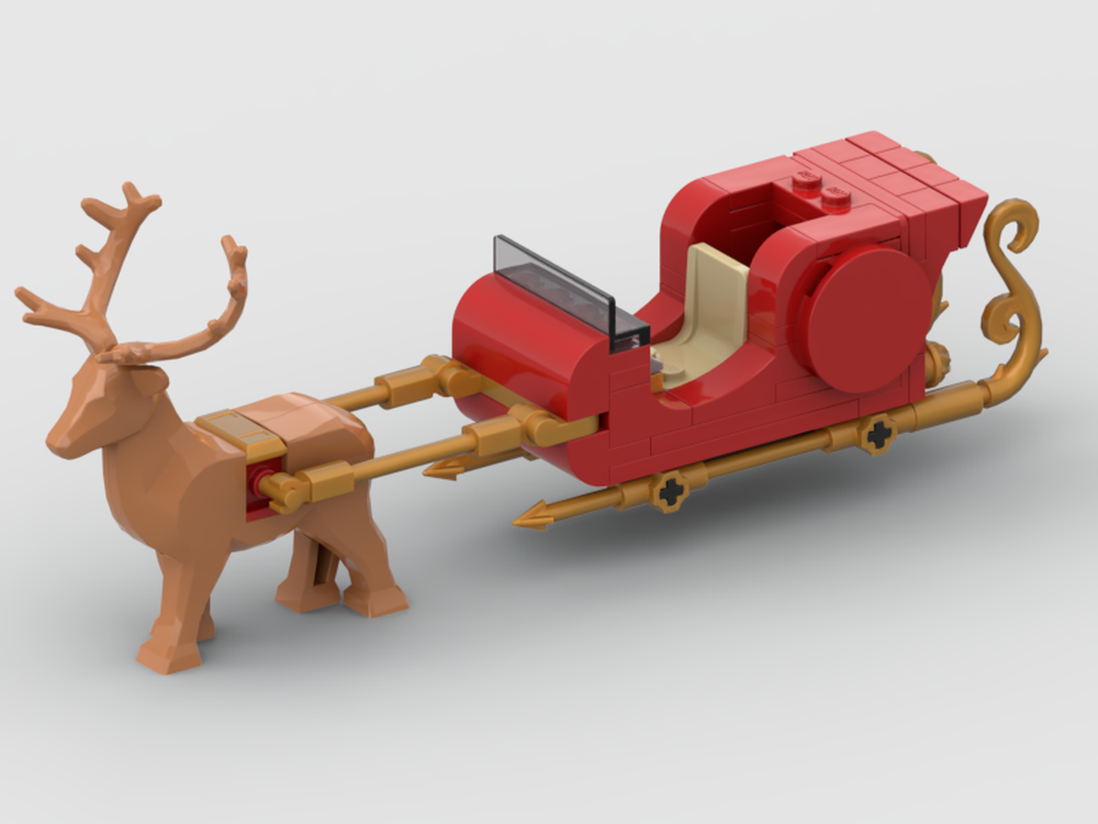 LEGO MOC-238703 Winter Village Small One Deer open Sleigh by ...