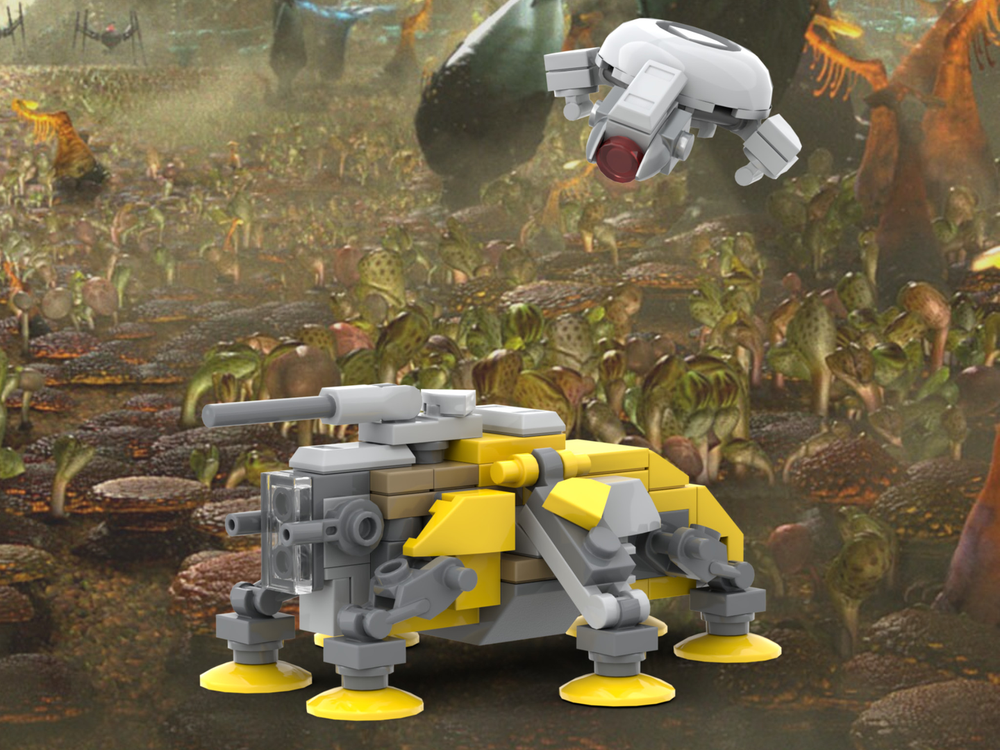 LEGO MOC 327th Star Corps Micro AT-TE and Droid Gunship - Alt Build ...