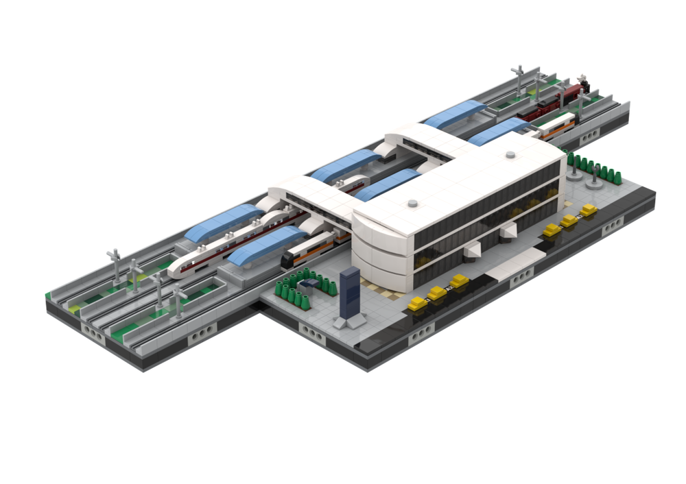 LEGO MOC Micropolis Central Train Station by Seraph | Rebrickable ...